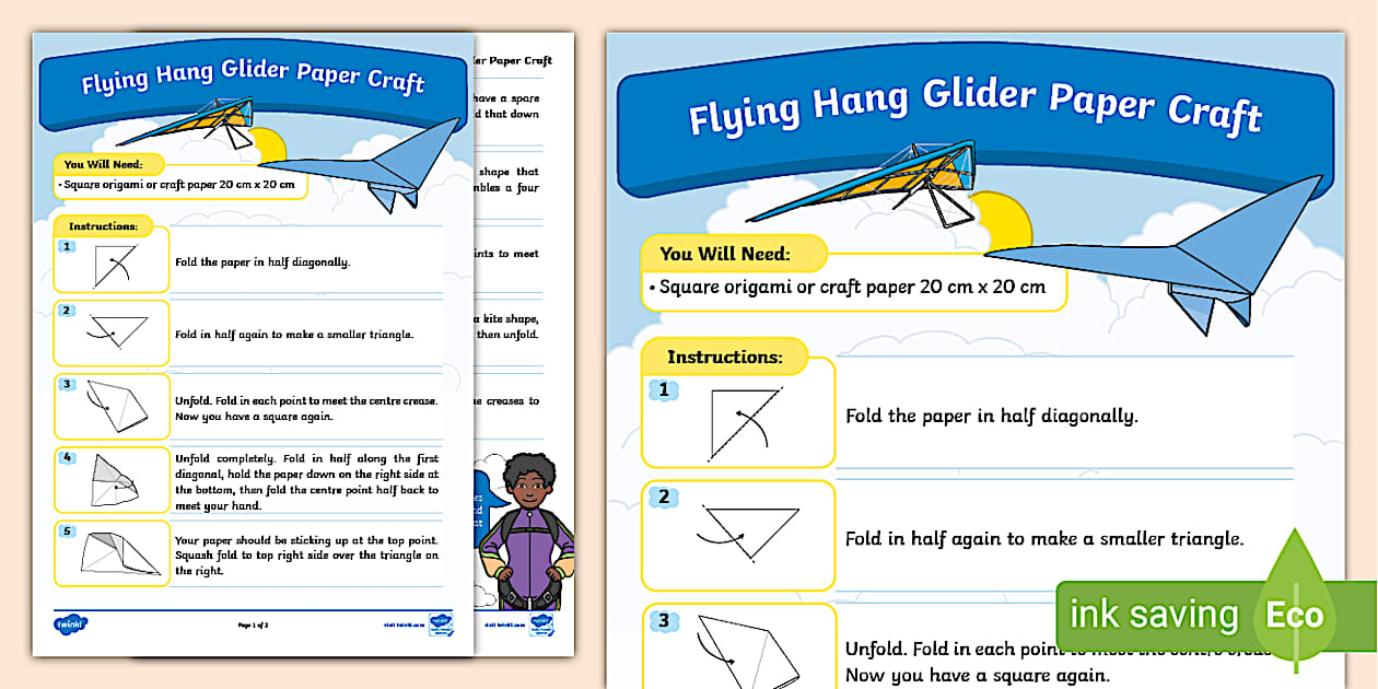 Flying Hang Glider Paper Craft | Twinkl KS1 | Origami Craft