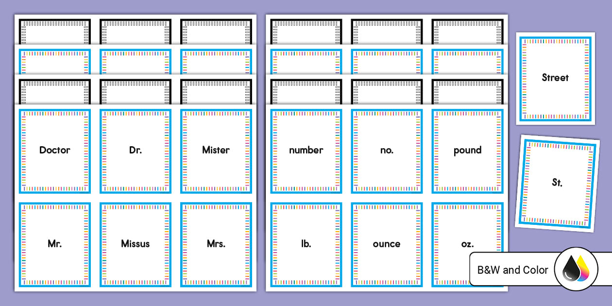 Abbreviations Matching Card Game (Teacher-Made) - Twinkl