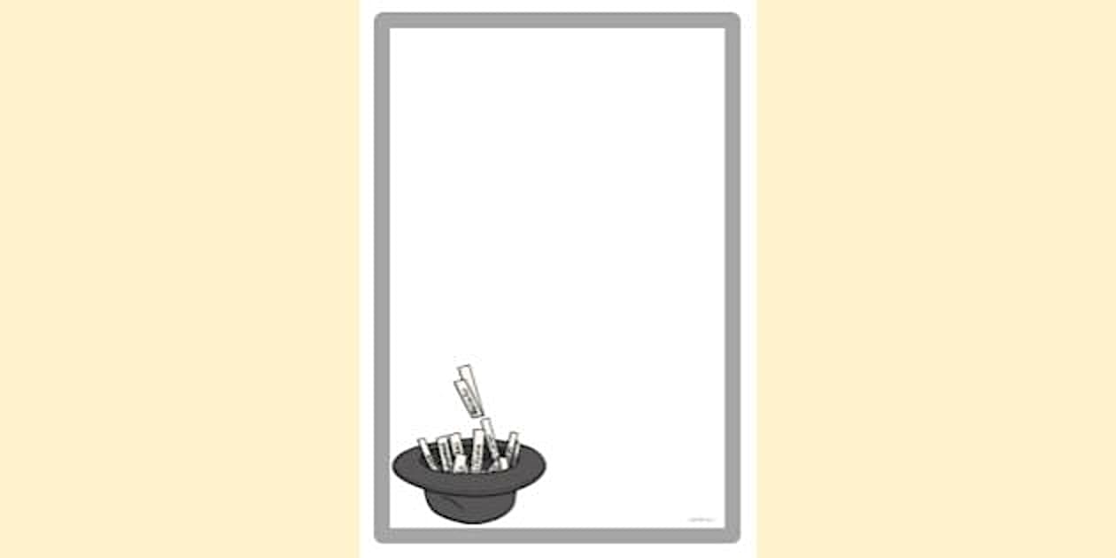 Simple Blank Names in a Hat Border | Page Borders | Twinkl