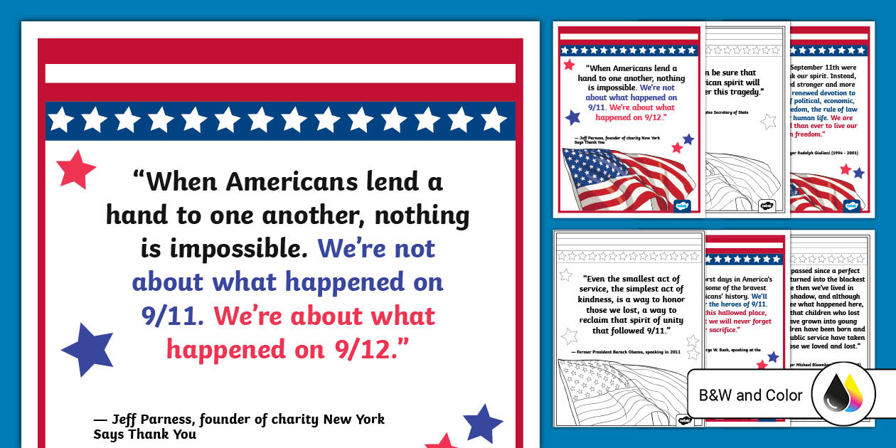 Patriot Day Poster Pack for 6th-8th Grade | Twinkl USA