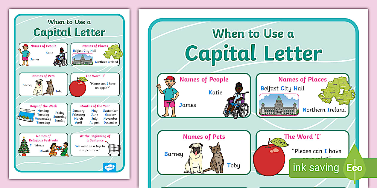 When to Use a Capital Letter Poster - Northern Ireland