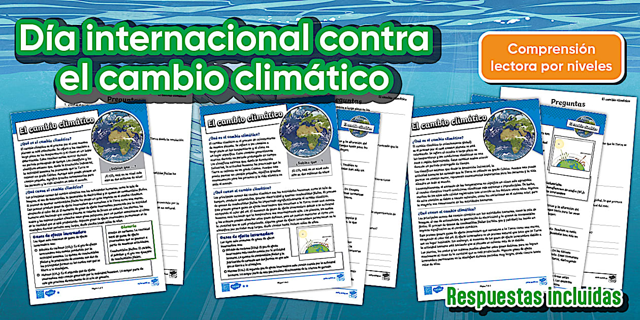 Comprensión lectora por niveles: Día internacional contra el cambio ...