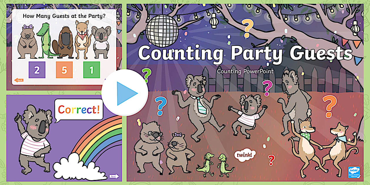 Counting Party Guests PowerPoint (teacher made) - Twinkl