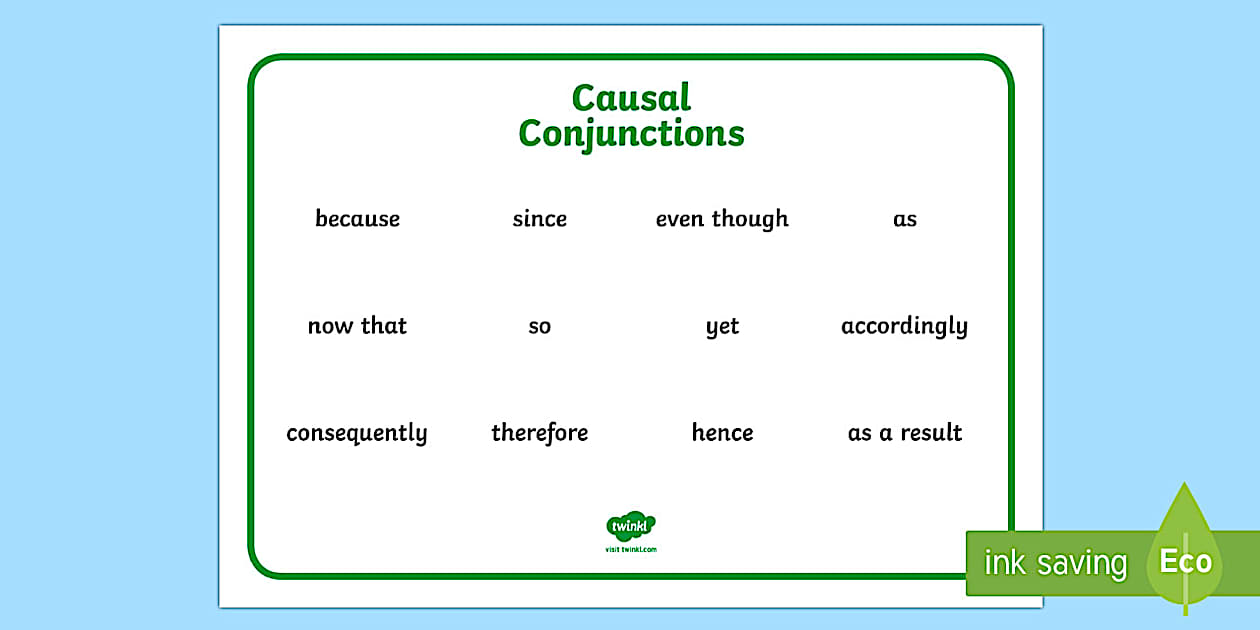 Editable Causal Conjunctions Word Mat - Twinkl