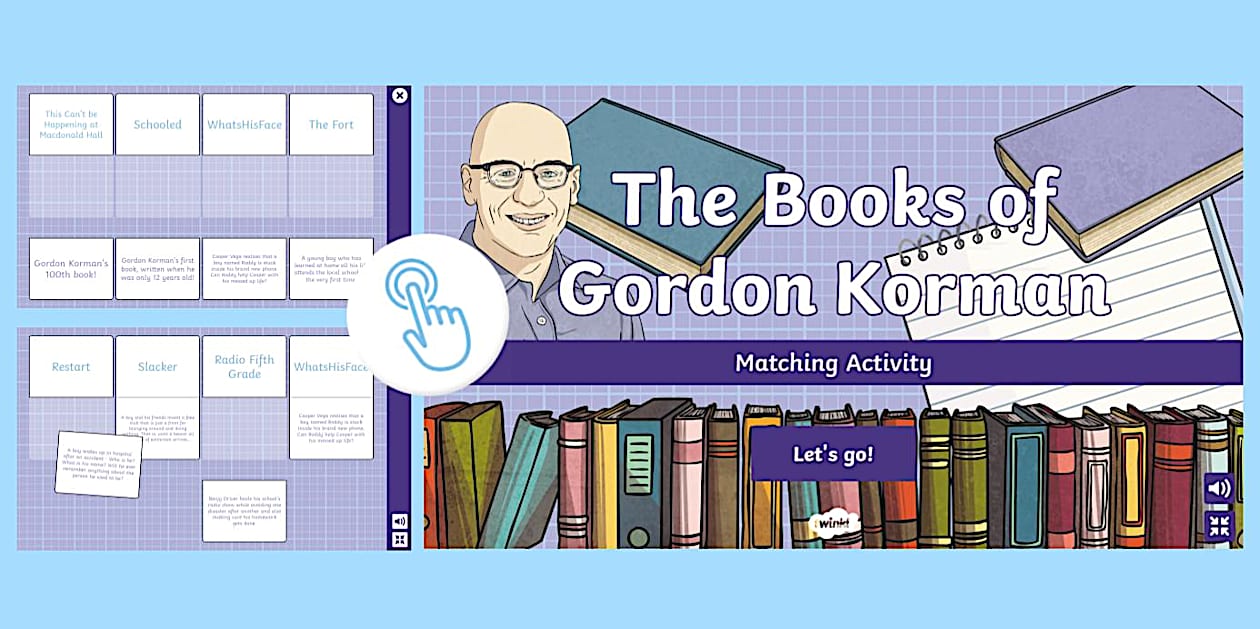 The Books of Gordon Korman - Twinkl Go! Matching Activity