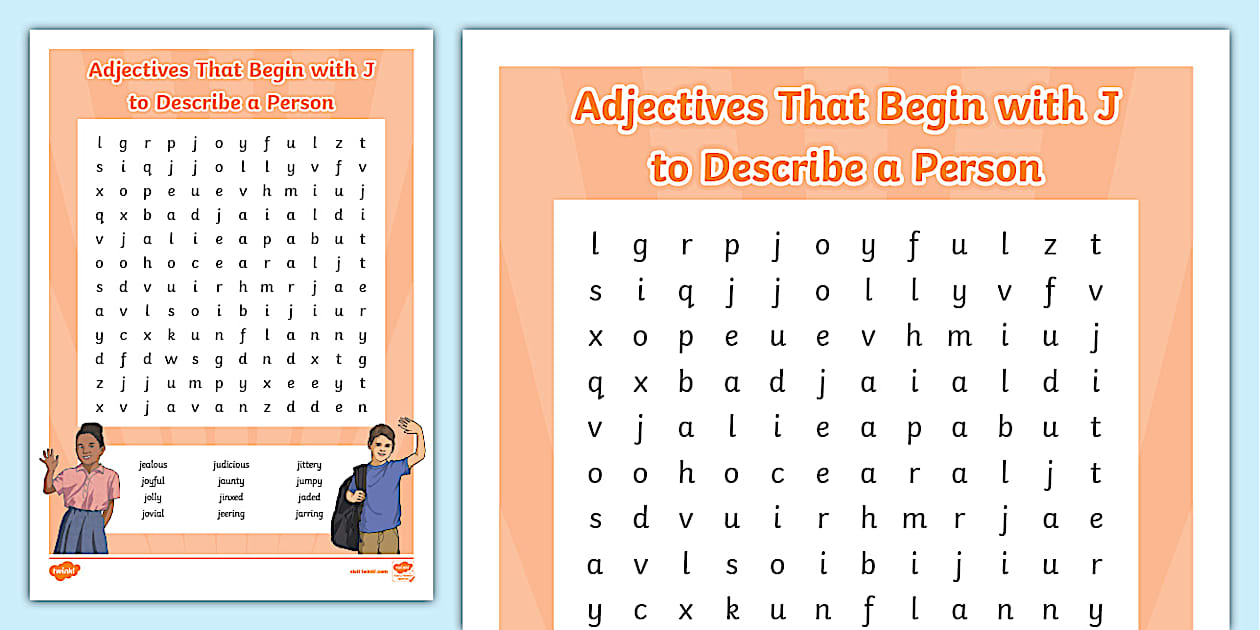 Adjectives That Begin with J to Describe a Person Word Search