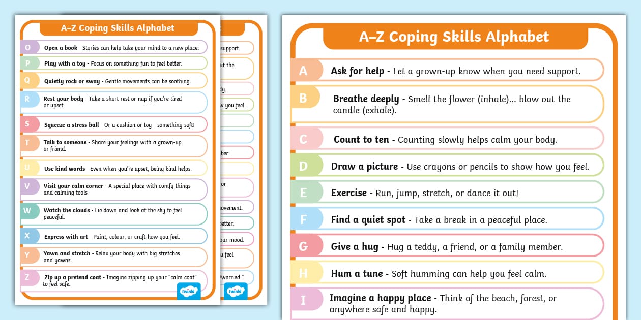 A–Z Coping Skills Alphabet Poster - Twinkl