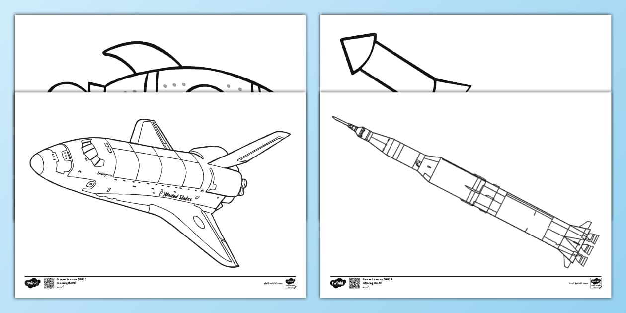 Rockets Colouring Pages (teacher made) - Twinkl