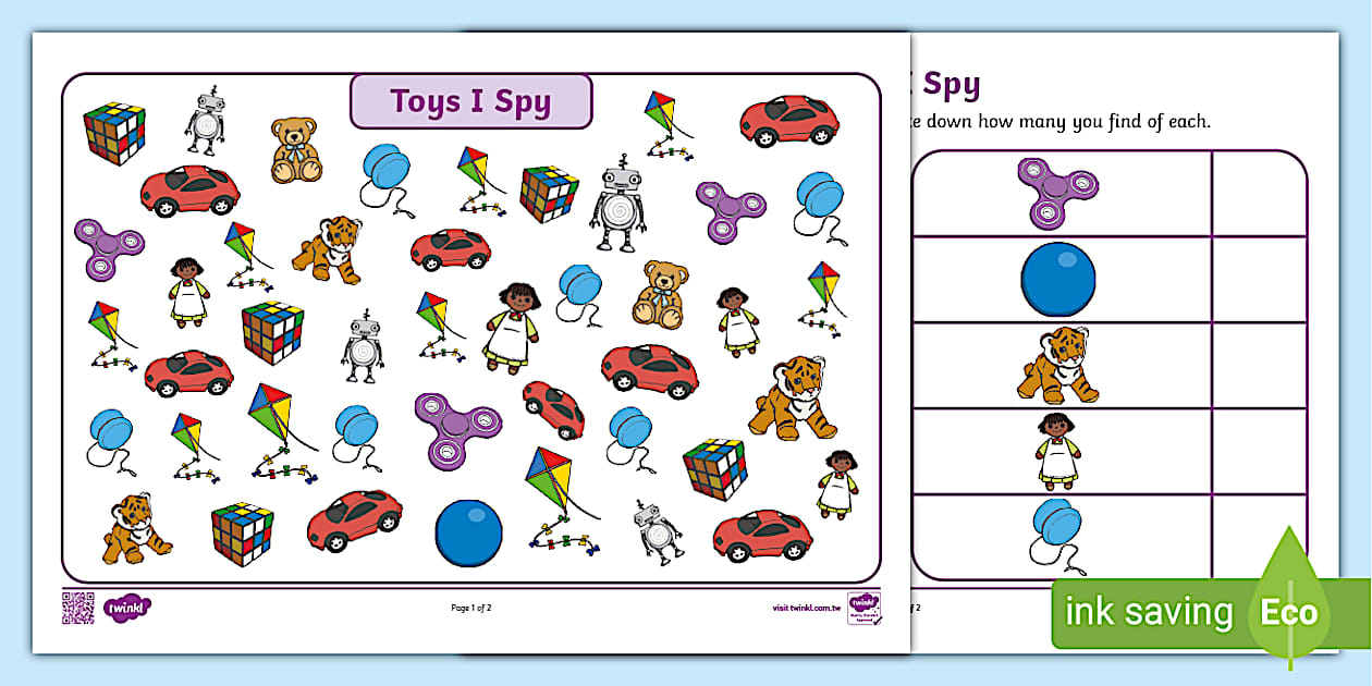 玩具找找看學習單｜I Spy Toys｜小三小四適用