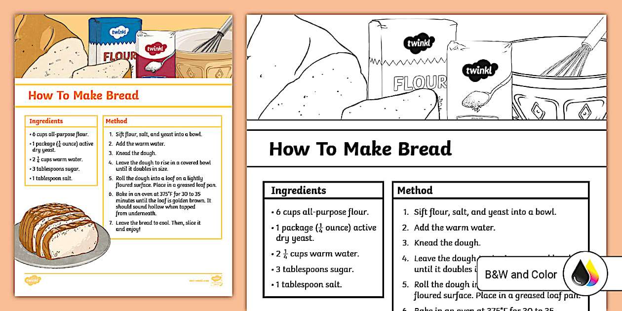 Bread Recipe (teacher made) - Twinkl