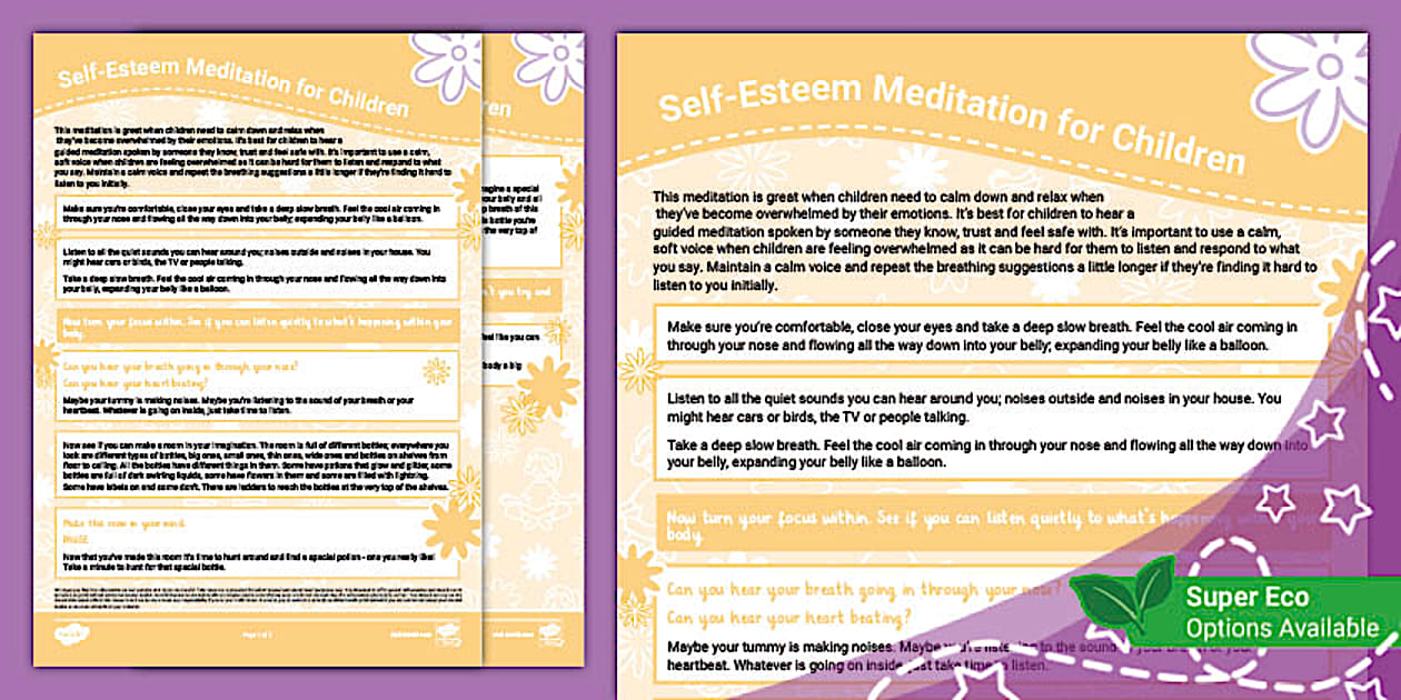 Self-Esteem Meditation for Children to boost confidence