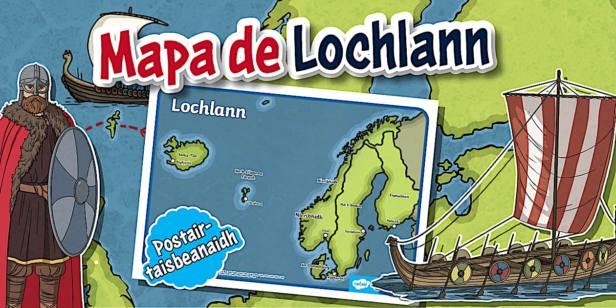 Mapa de Lochlann – Postair-taisbeanaidh – Lochlannaich – FMG