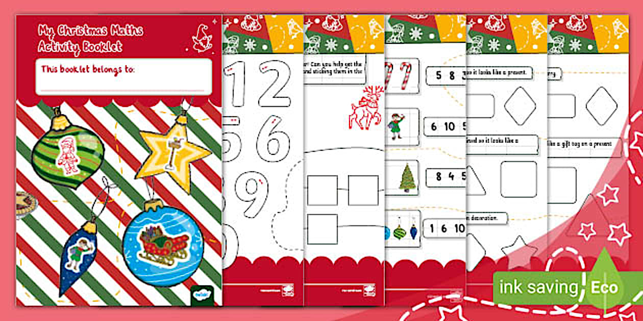 👉 Christmas-Themed Maths Activity Booklet (Ages 3-5)