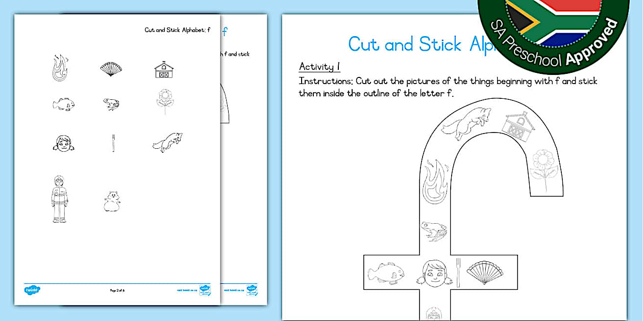Letters of the Alphabet | Letter F Worksheets: Cut and Paste