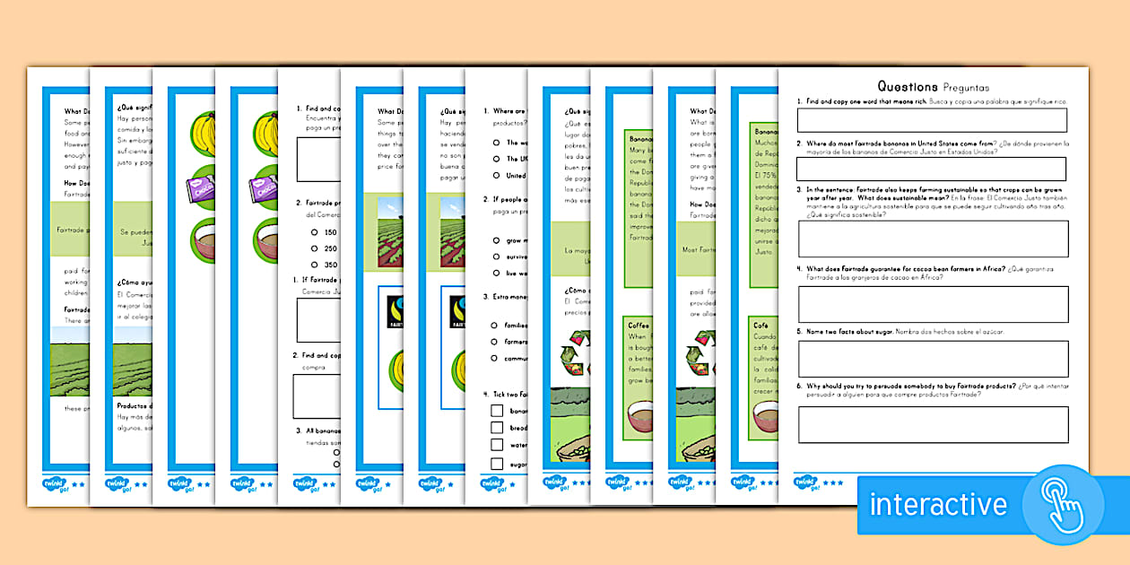 Fairtrade Differentiated Comprehension Go Respond Worksheet / Worksheets