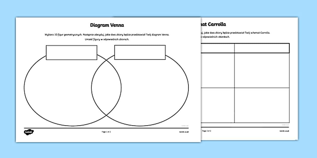 Karty Diagram Venna i Schemat Carrolla - Twinkl