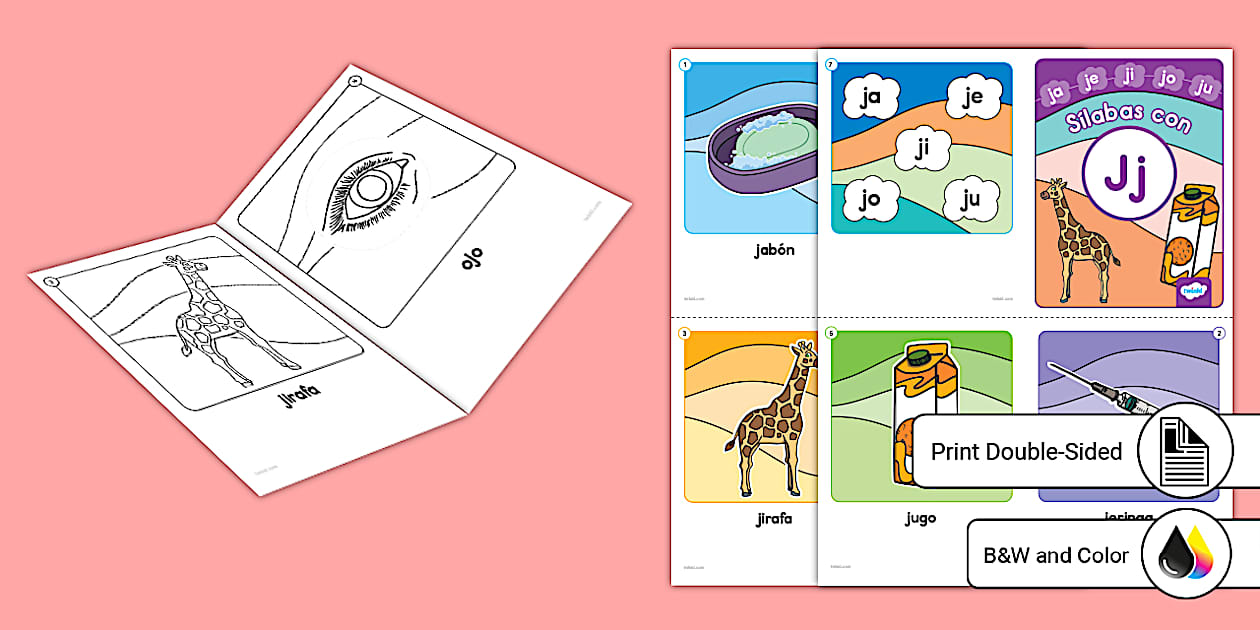 Libros fonéticos - Sílabas con Jj (teacher made) - Twinkl