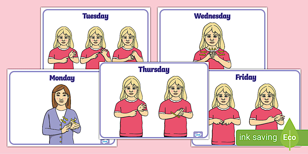 Auslan Days of the Week Posters (teacher made) - Twinkl