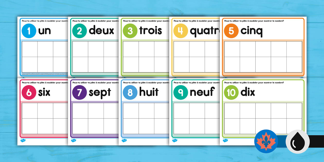 1 to 10 Ten-Frame Modelling Dough Mat French (teacher made)