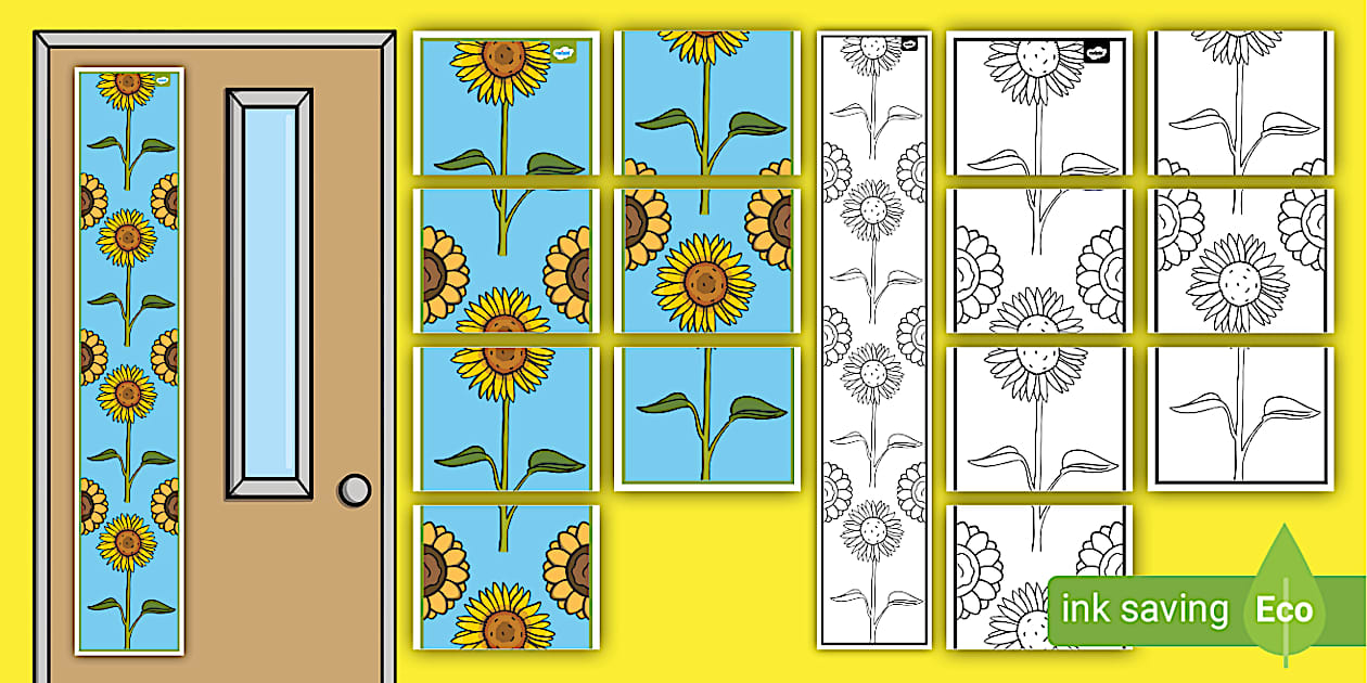 Sunflower Vertical Door Banner (teacher made) - Twinkl