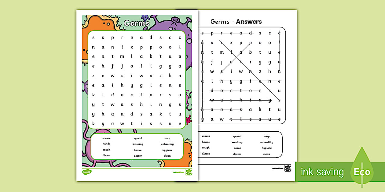 Germs Word Search (Teacher-Made) - Twinkl