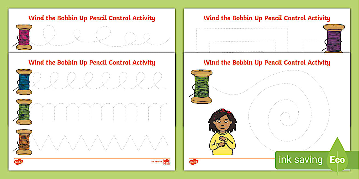 Wind the Bobbin Up Pencil Control Activity - Twinkl