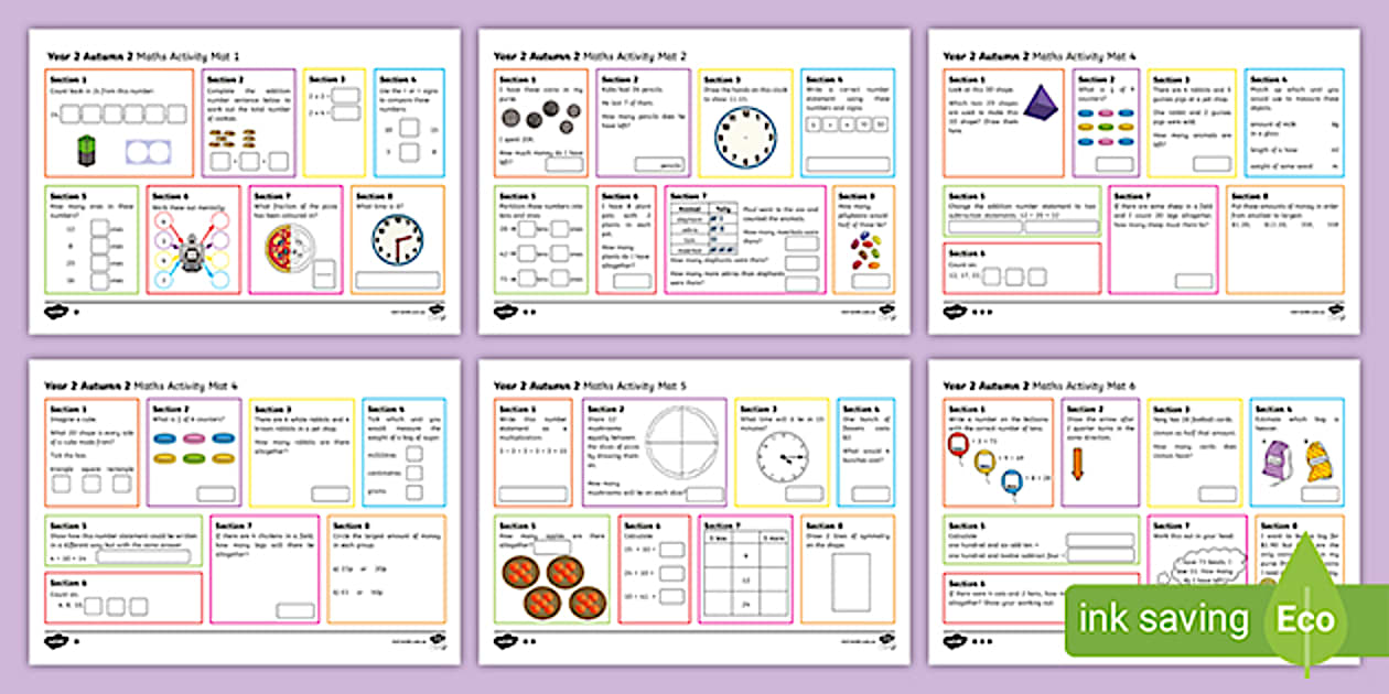 Lower Ability Year 2 Autumn 2 Australian Maths Activity Mats