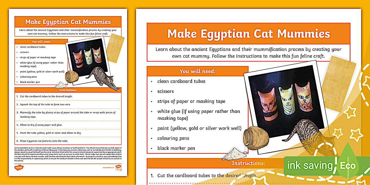 Make Ancient Egyptian Cat Mummies (teacher made) - Twinkl