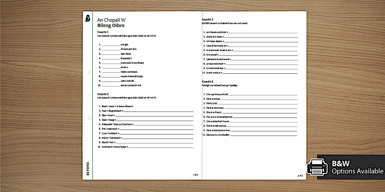 An Chopail 'Is' - Bileog Oibre (teacher made) - Twinkl