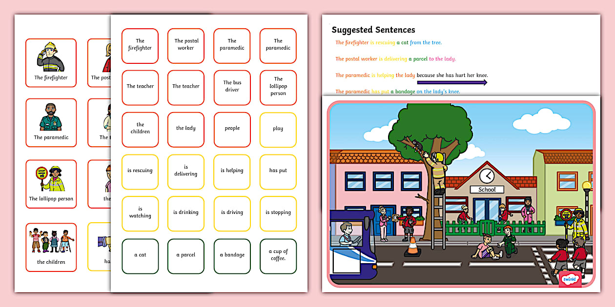 People Who Help Us Colourful Semantics Picture Scene