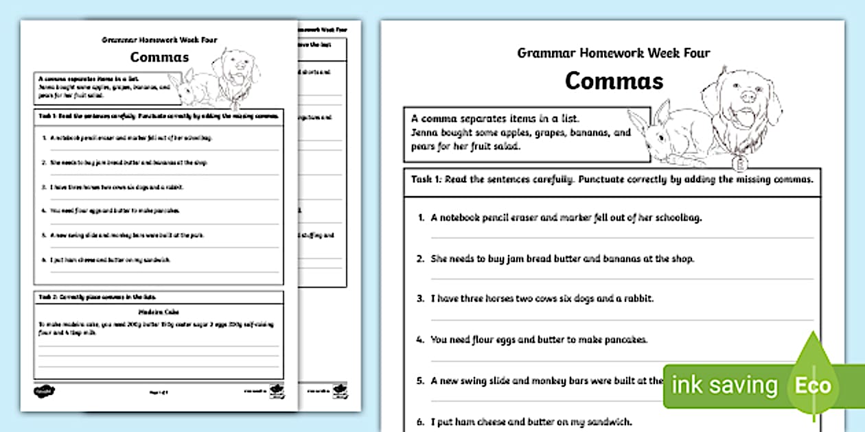 Grammar Homework Week Four (professor feito) - Twinkl
