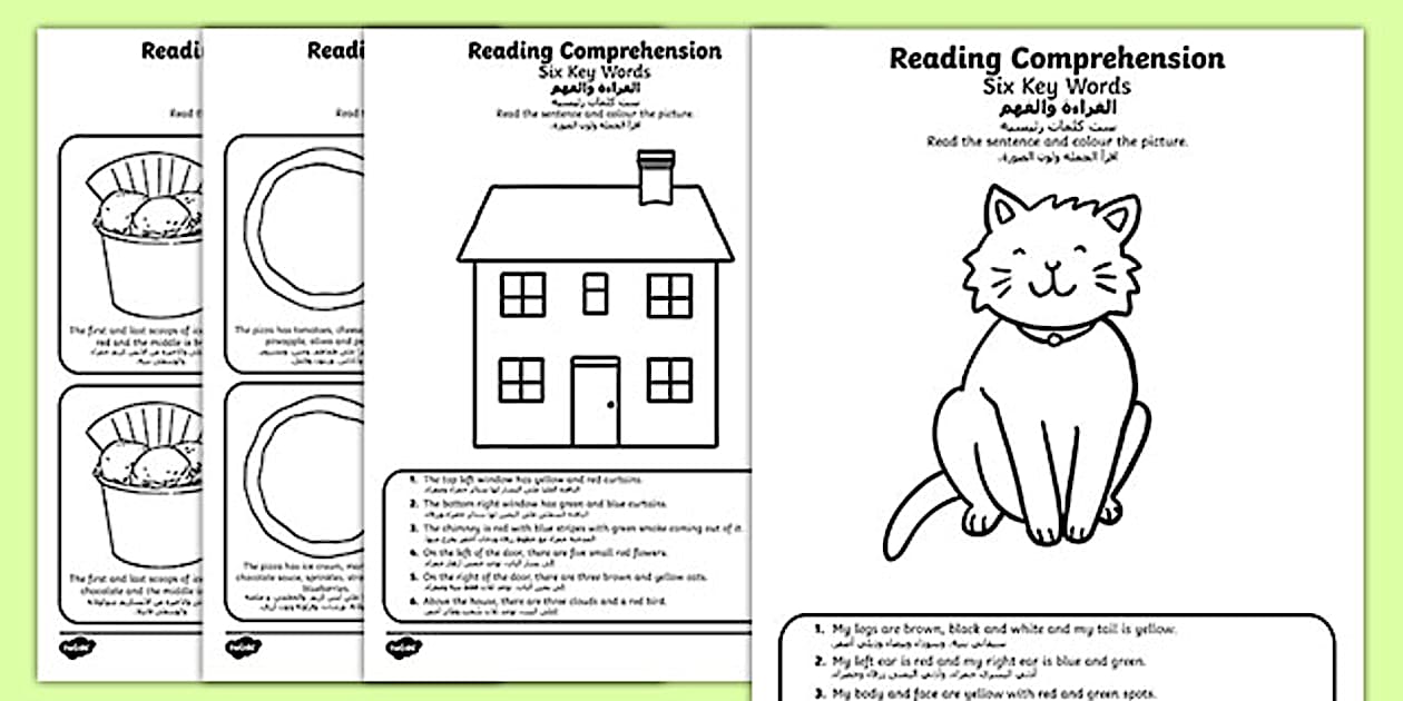 Reading Comprehension Six Key Words Worksheet / Worksheets Arabic ...