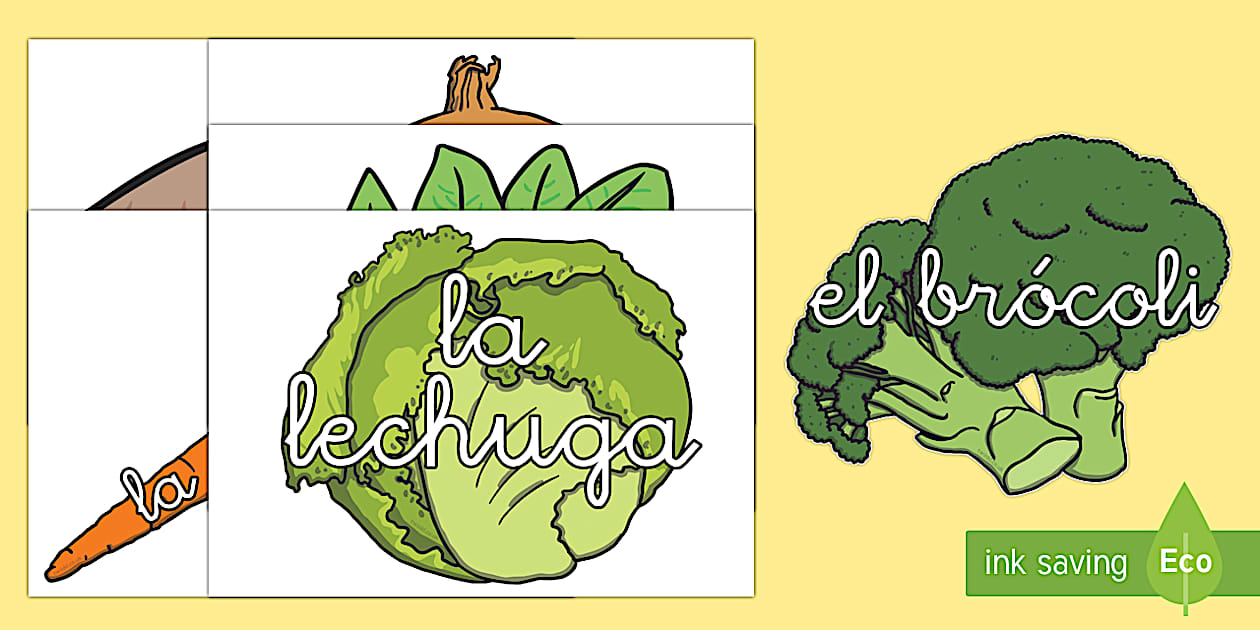 Las verduras Tarjetas de vocabulario (teacher made) - Twinkl