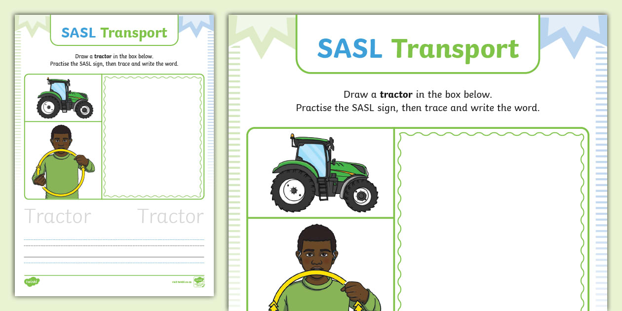 Draw, Sign and Write: SASL Transport Activity (teacher made)