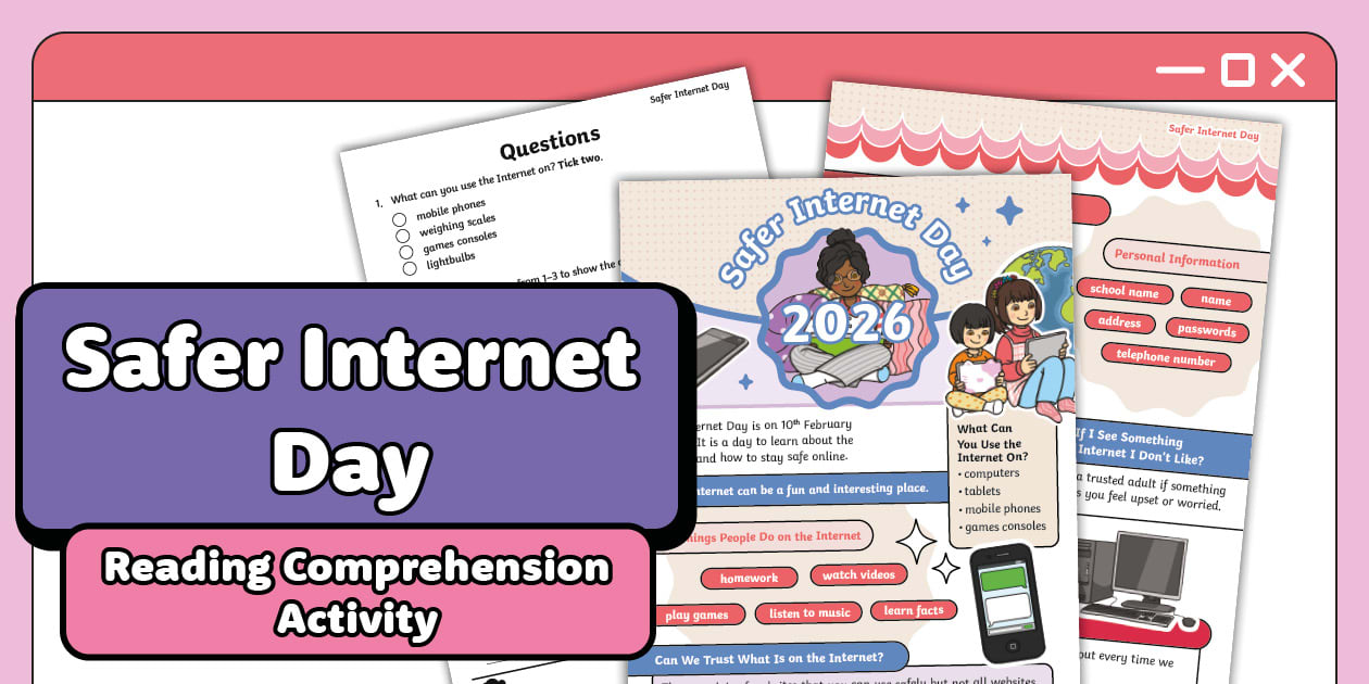 KS1 Safer Internet Day Reading Comprehension Activity