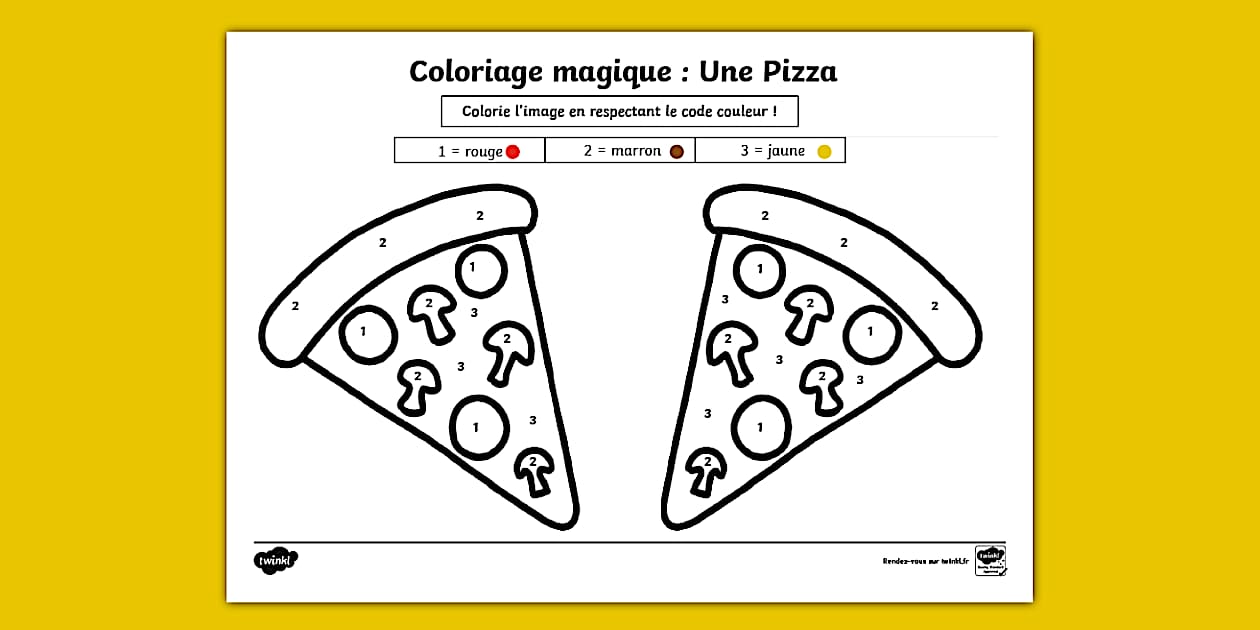 * NEW * Coloriage magique : Une pizza - Twinkl Art - Twinkl