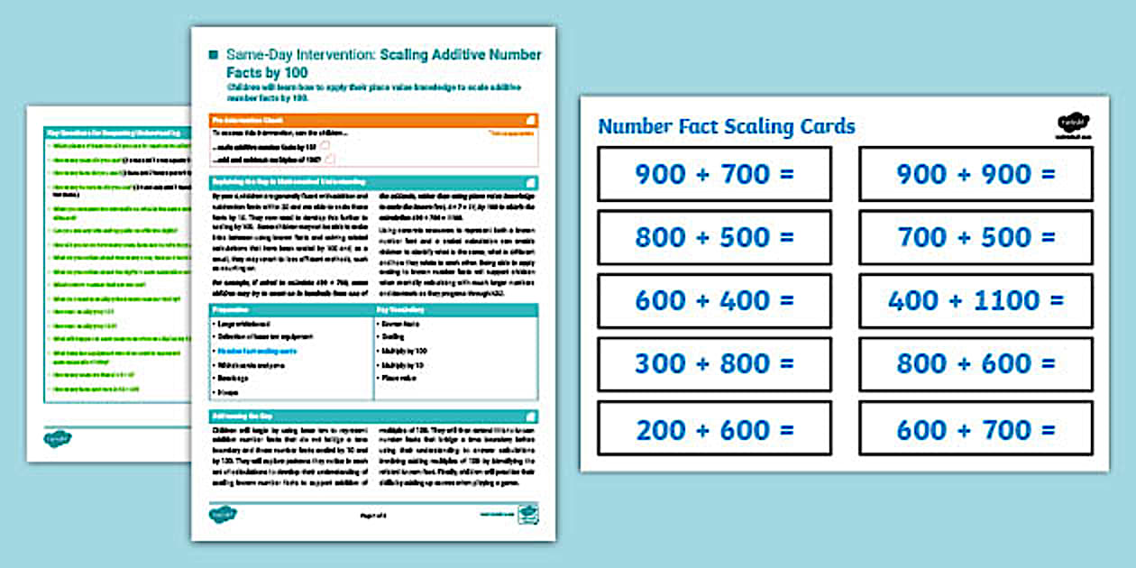 👉 Y4 Same-Day Intervention: Scale Additive Number Facts by 100