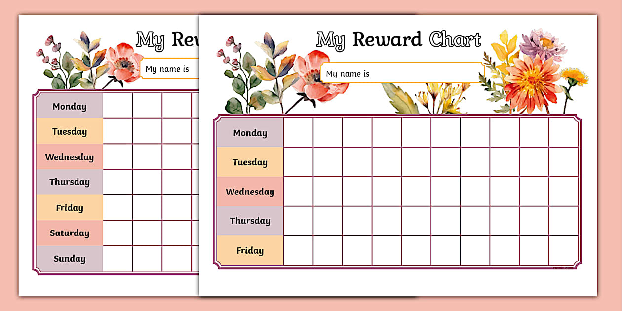 Wildflower-Themed Reward Chart (teacher made) - Twinkl