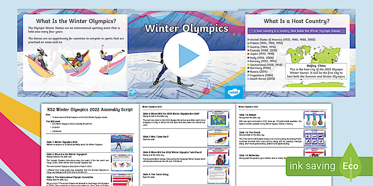 KS2 Winter Olympics 2022 Assembly Pack (teacher made)