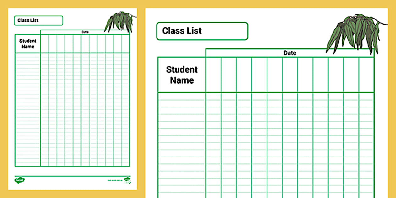 Nature Class List (teacher made) - Twinkl