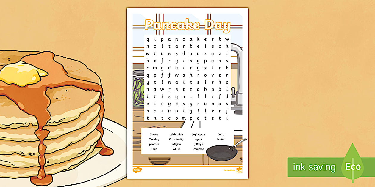 Pancake Day Word Search Printable Puzzle | Twinkl - Twinkl
