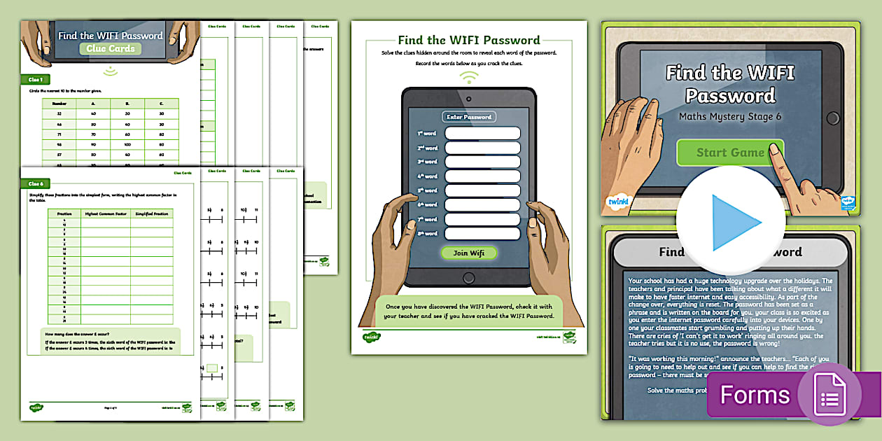 Find the WIFI Password Mystery Maths Game - Twinkl