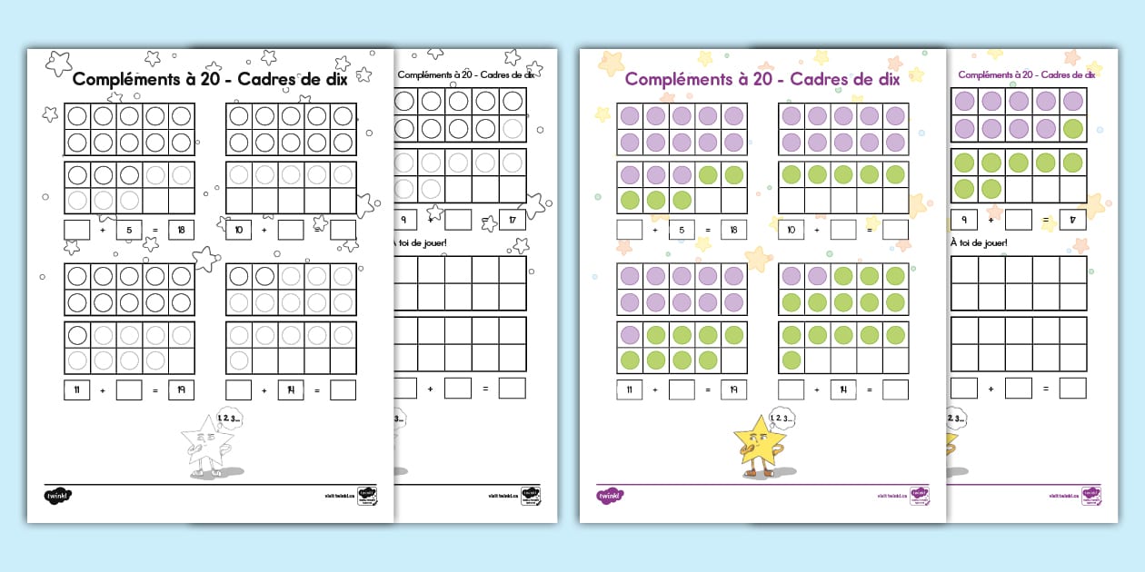 Singapour Mathématiques : Abstraite. Compléments à 20 - Cadres de dix