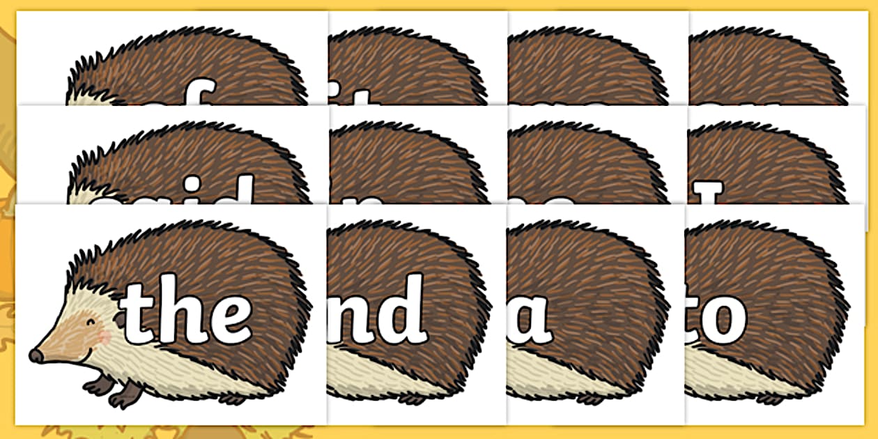 100 High Frequency Words on Hedgehogs (teacher made)
