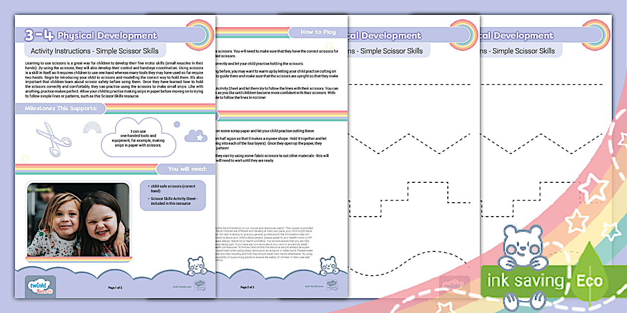 3-4 Years Physical Development Activity Scissor Skills