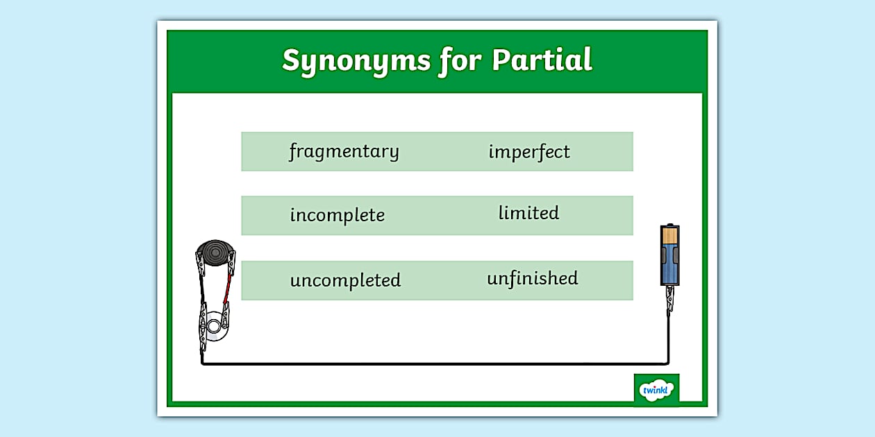 Another Word for Partial Word Mat (teacher made) - Twinkl