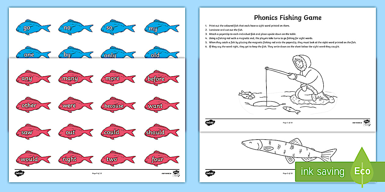 Sight Words Fishing Game (teacher made) - Twinkl