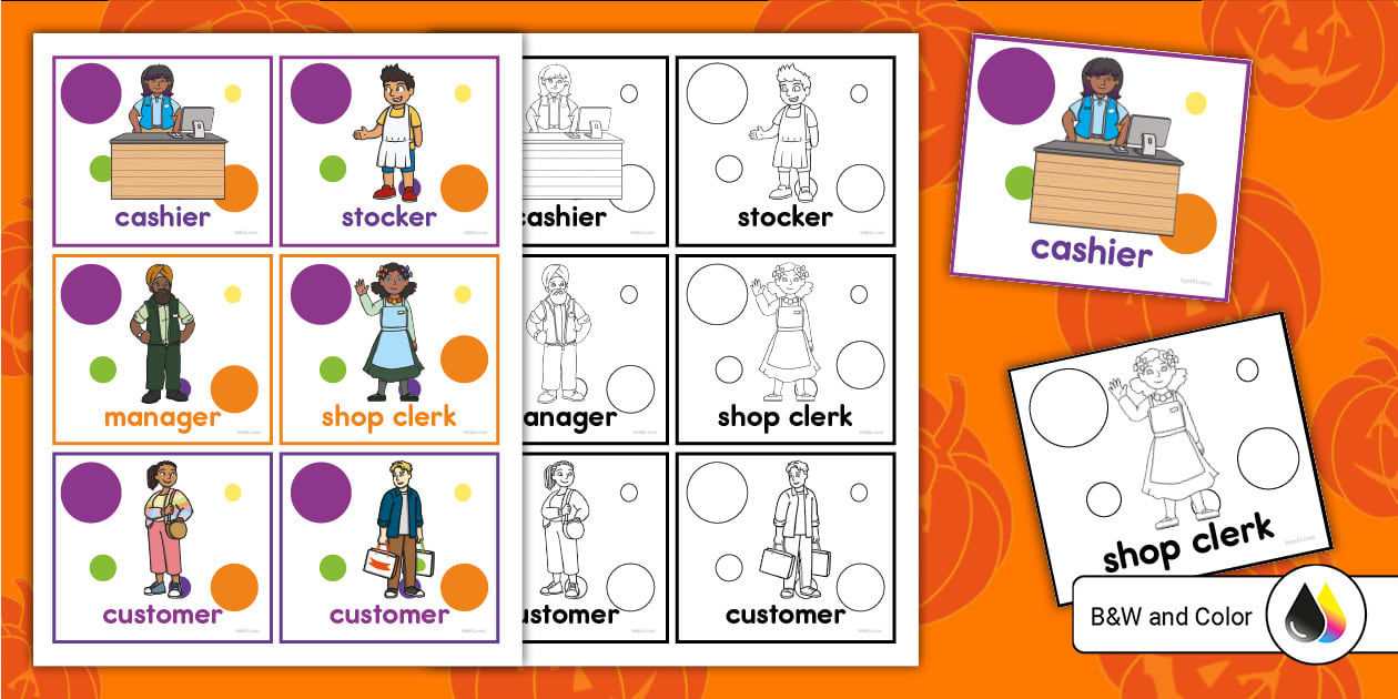 Halloween Costume Shop Dramatic Play Badges (teacher made)