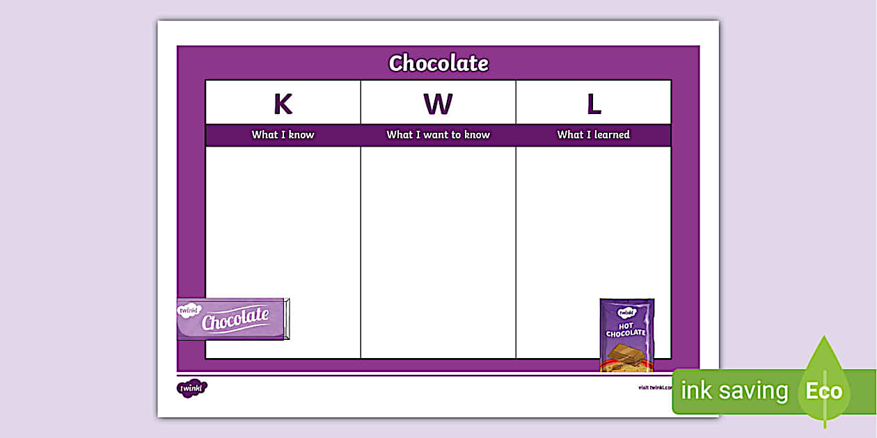 Black and White Chocolate KWL Grid (teacher made) - Twinkl