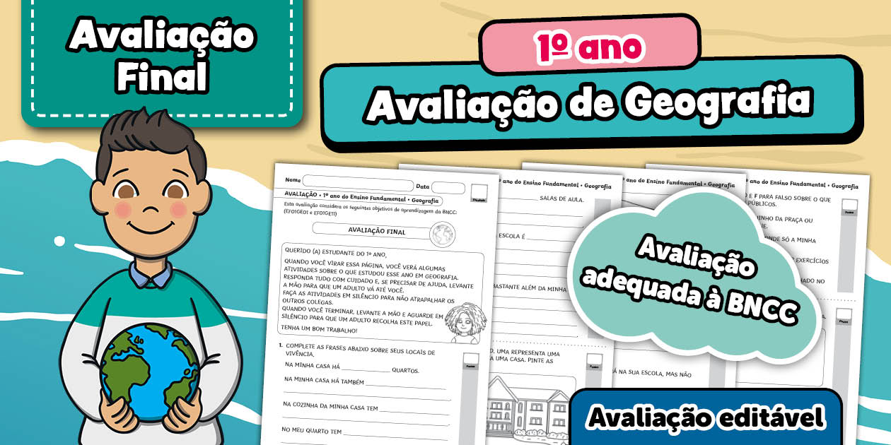 Avaliação de Geografia para 1º Ano